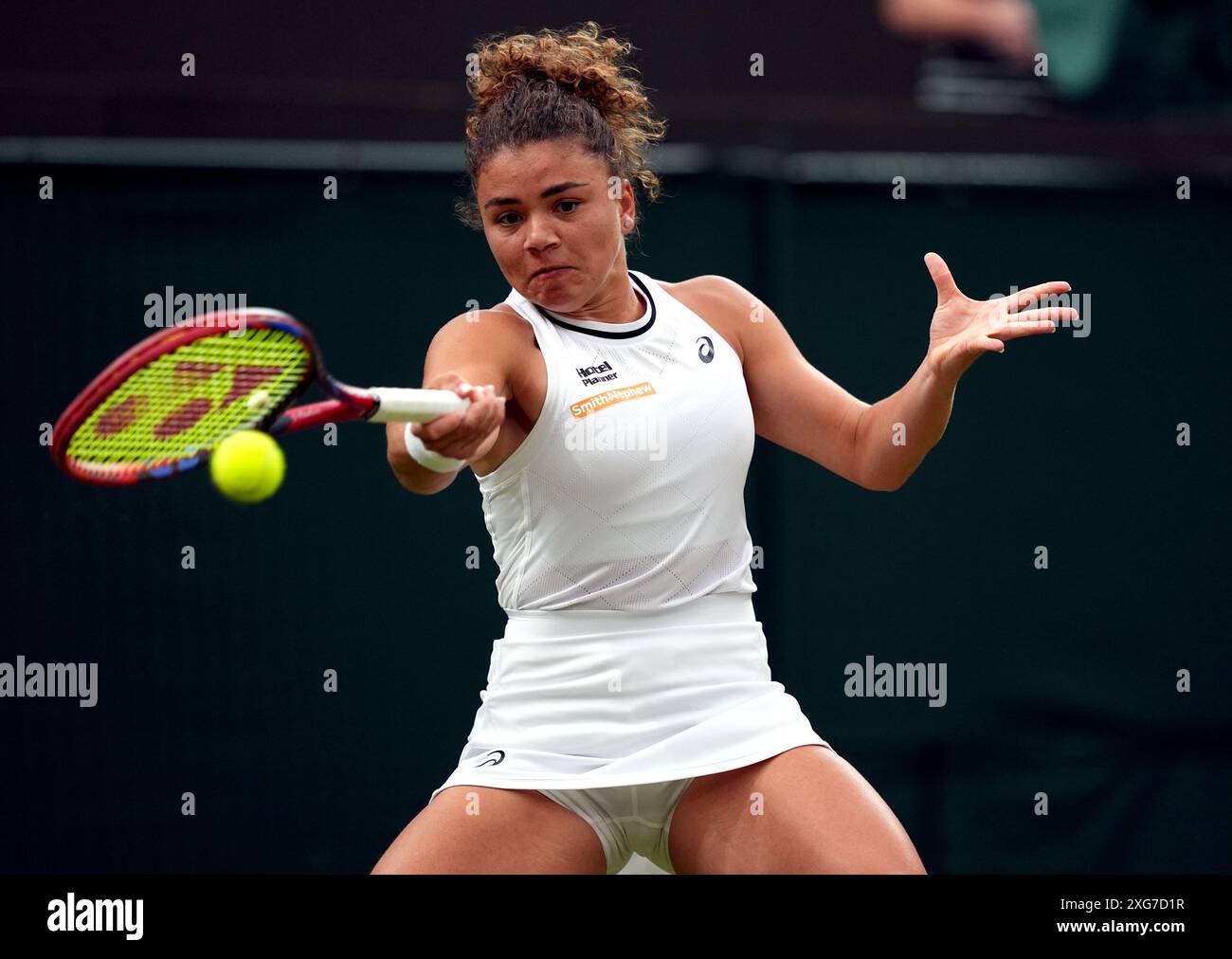 Jasmine Paolini in action against Madison Keys on day seven of the 2024 ...