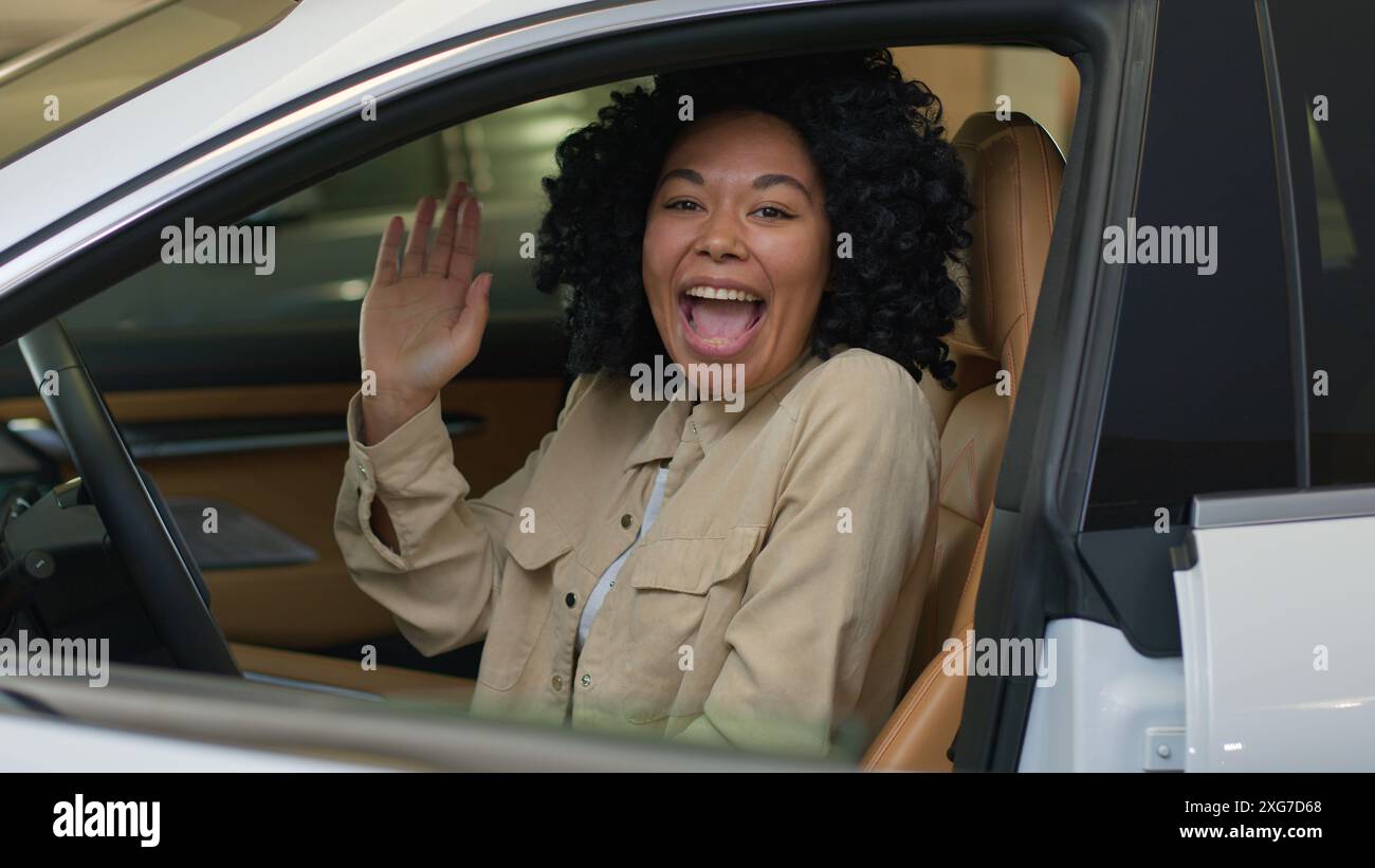 Excited happy female client African American business woman girl ...