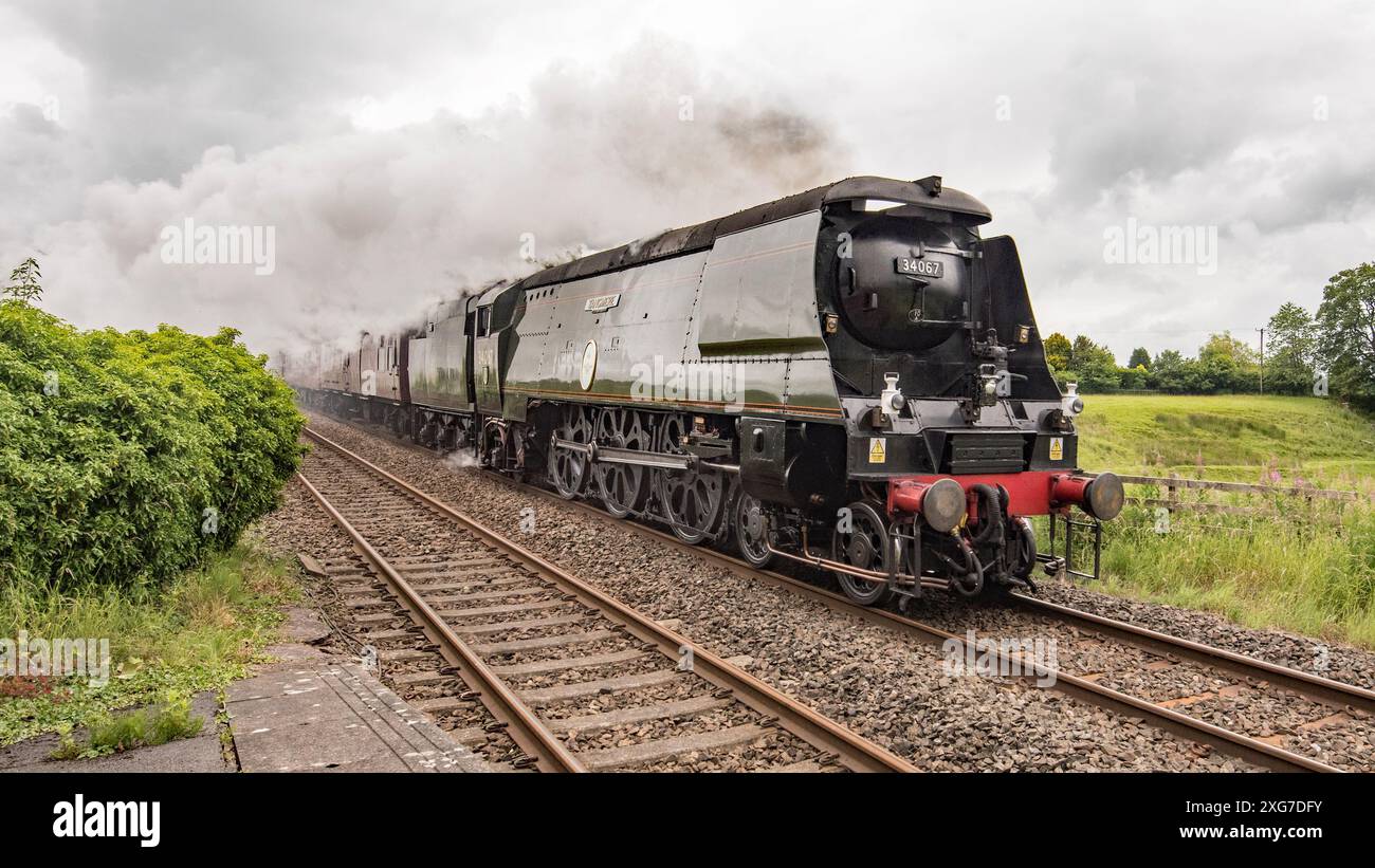 Tangmere 34067 steam locomotive travelling York to Carlisle on 7th July ...