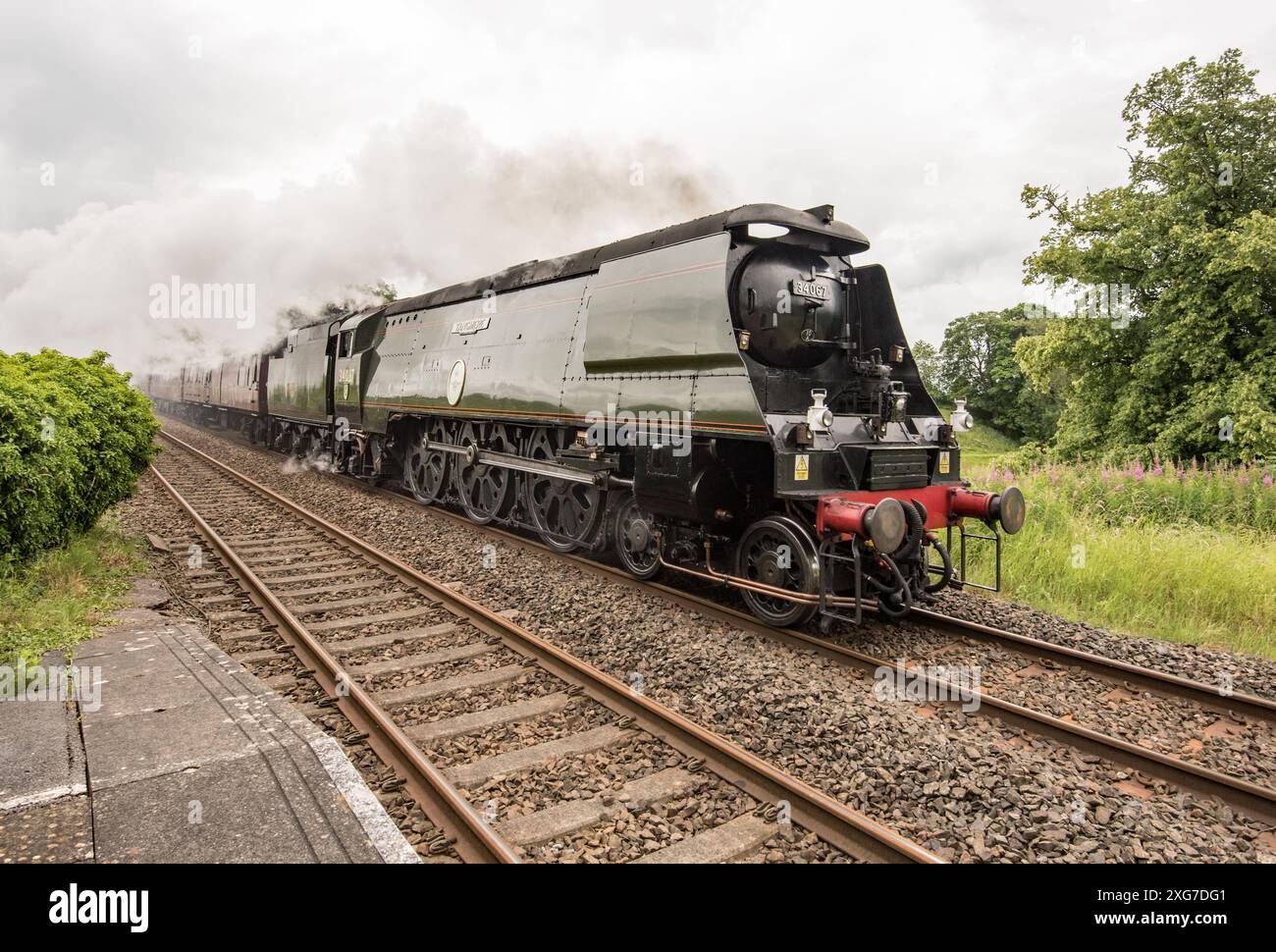 Tangmere 34067 steam locomotive travelling York to Carlisle on 7th July ...