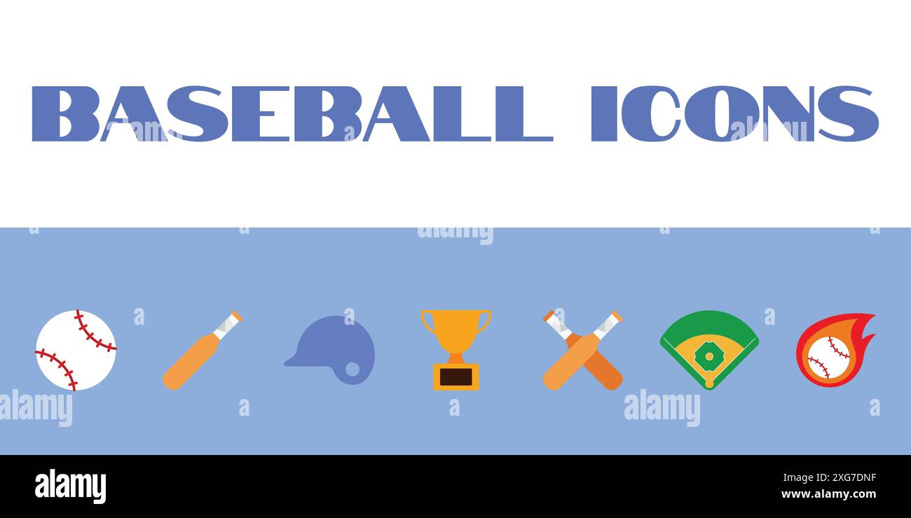 Baseball icon set vector. Baseball sports icons illustration vector ...