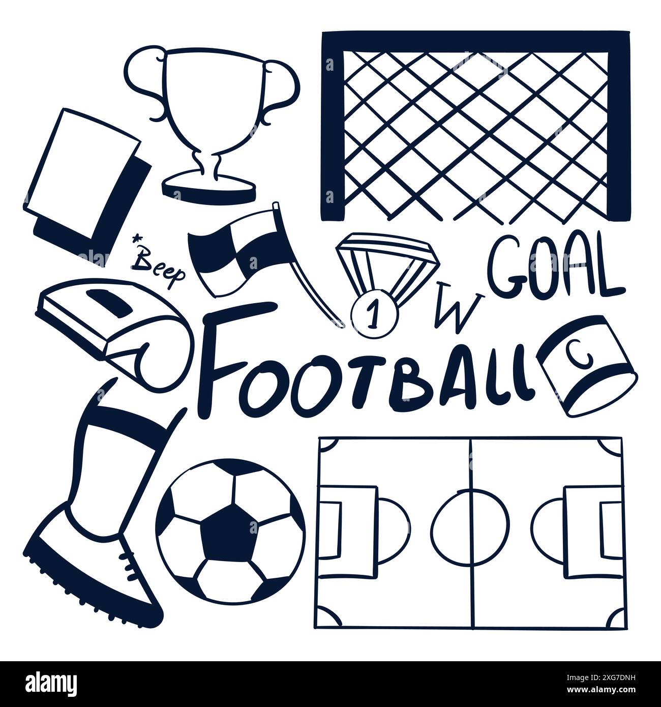 Soccer drawing vector. hand drawn soccer football scribbles vector ...