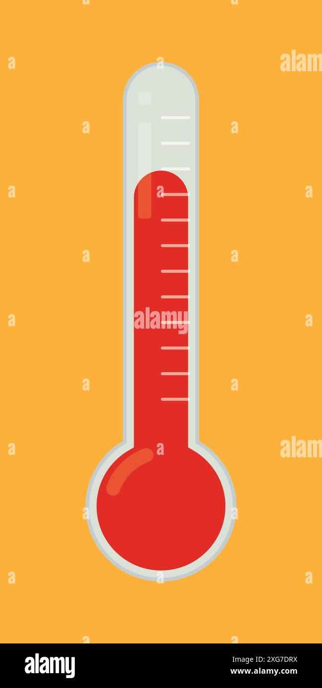 Hot Weather icon vector. Hot temperature thermometer vector ...