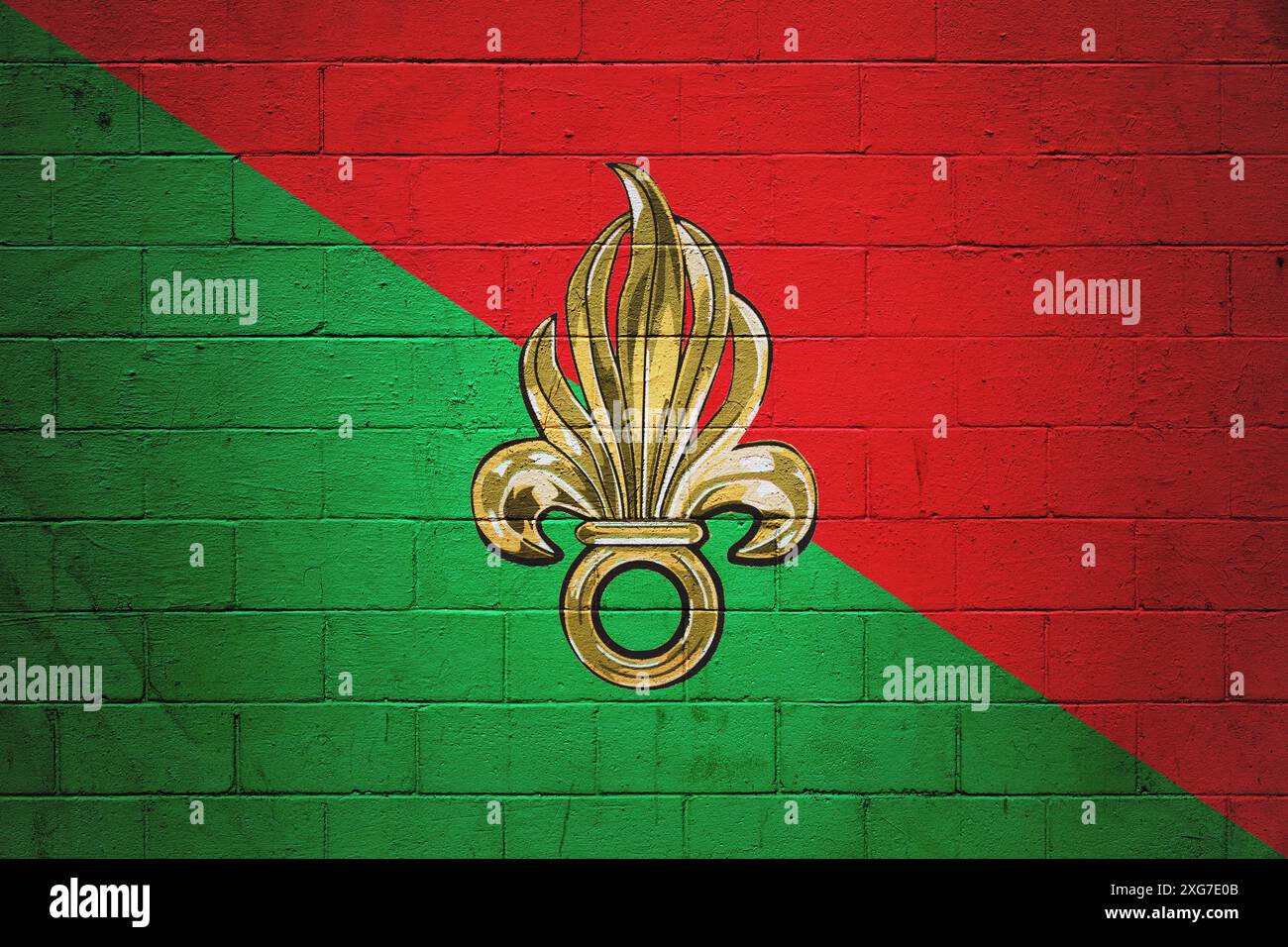 French Foreign Legion Flag painted on a cinder block wall Stock Photo ...