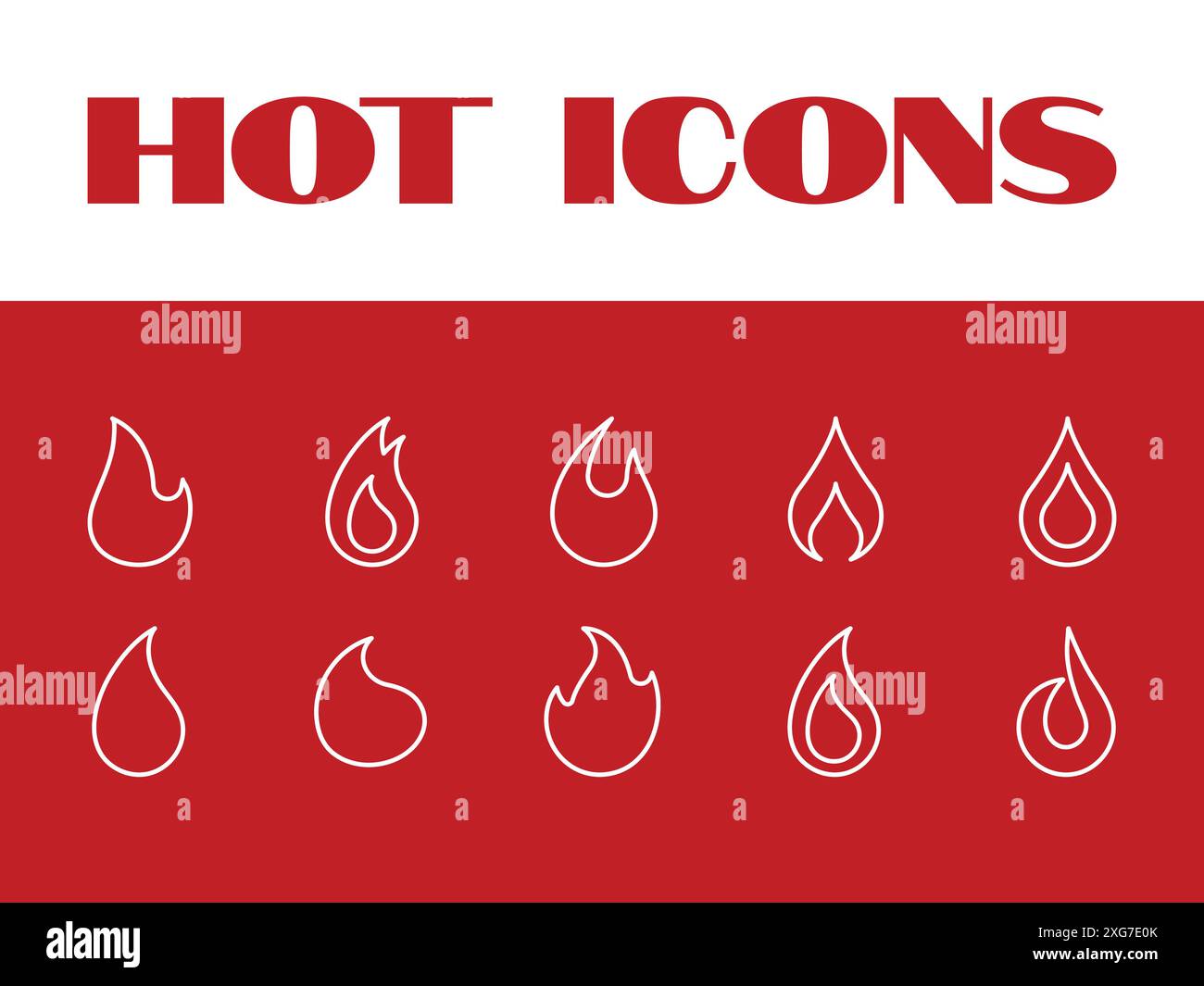 Hot Fire line icons set. Fire icons vector. hot fire flames icon ...