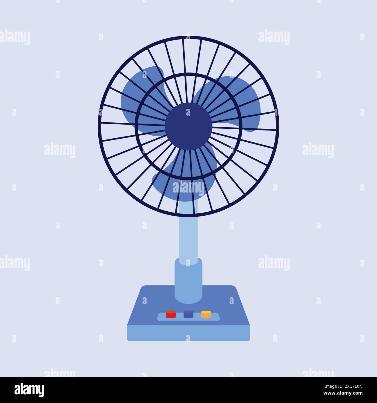 Stand Fan vector icon. Wind Stand fan illustration. Cold Air Summer fan ...