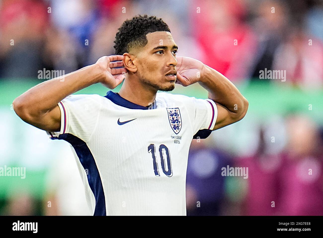 DUSSELDORF, GERMANY - JULY 6: Jude Bellingham of England reacts after ...
