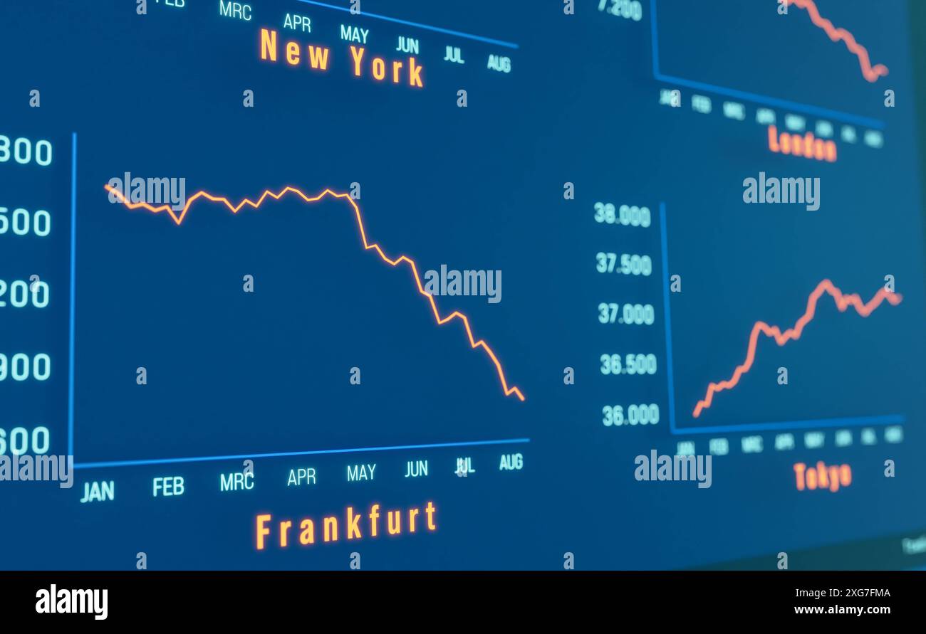 Close up stock market index charts Frankfurt and Tokyo. Close up stock ... Close up stock market index charts Frankfurt and Tokyo. Close up stock ...