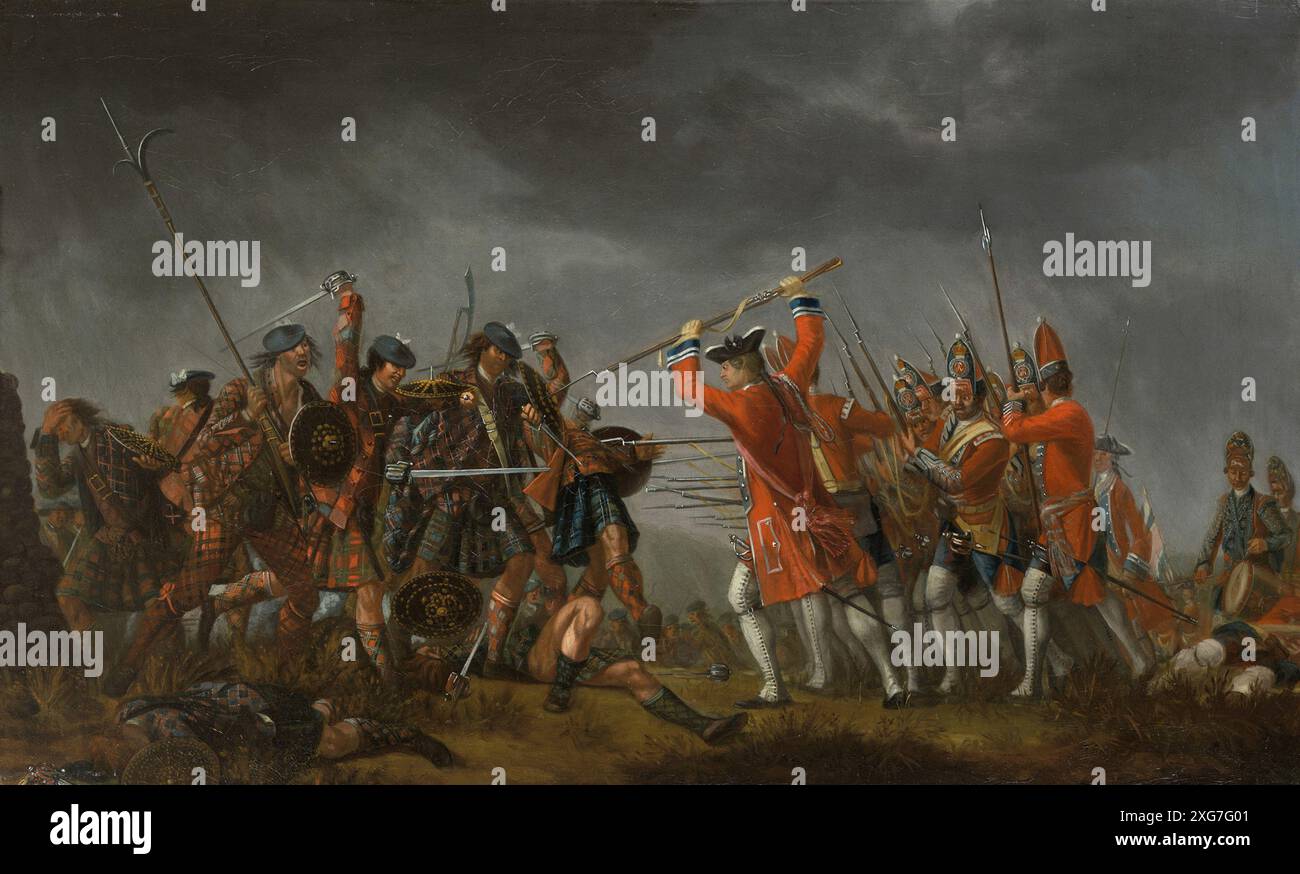 An Incident in the Rebellion of 1745, an oil on canvas, painting by ...