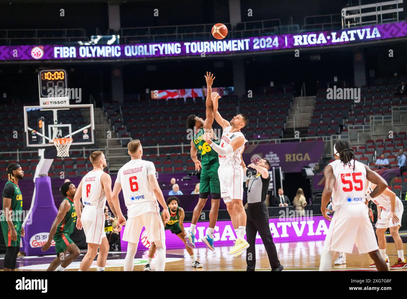 RIGA, LATVIA. 3rd July 2024. FIBA OLYMPIC Qualifying tournament 2024 game between team ...