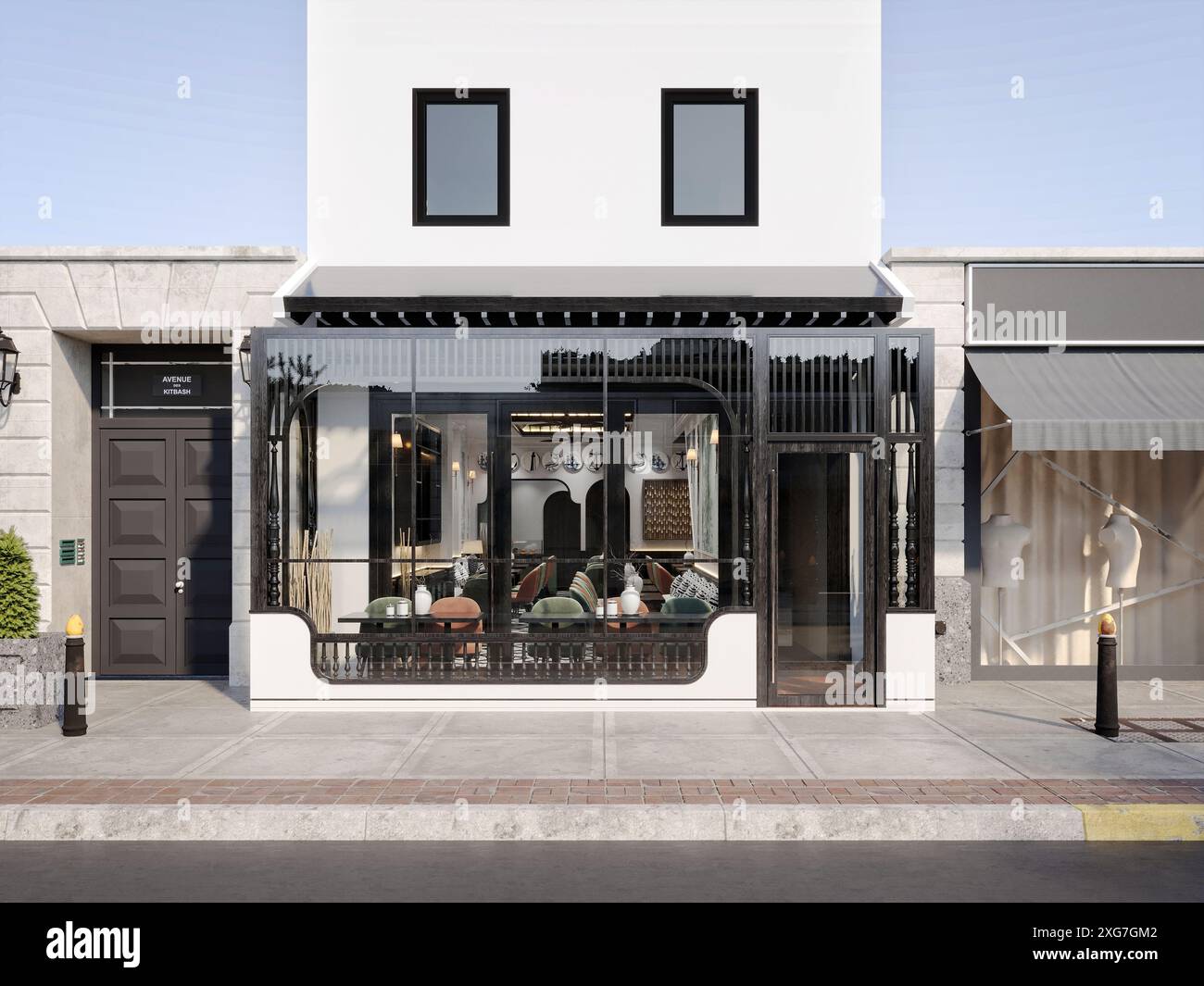 3d render of coffee shop restaurant Stock Photo - Alamy