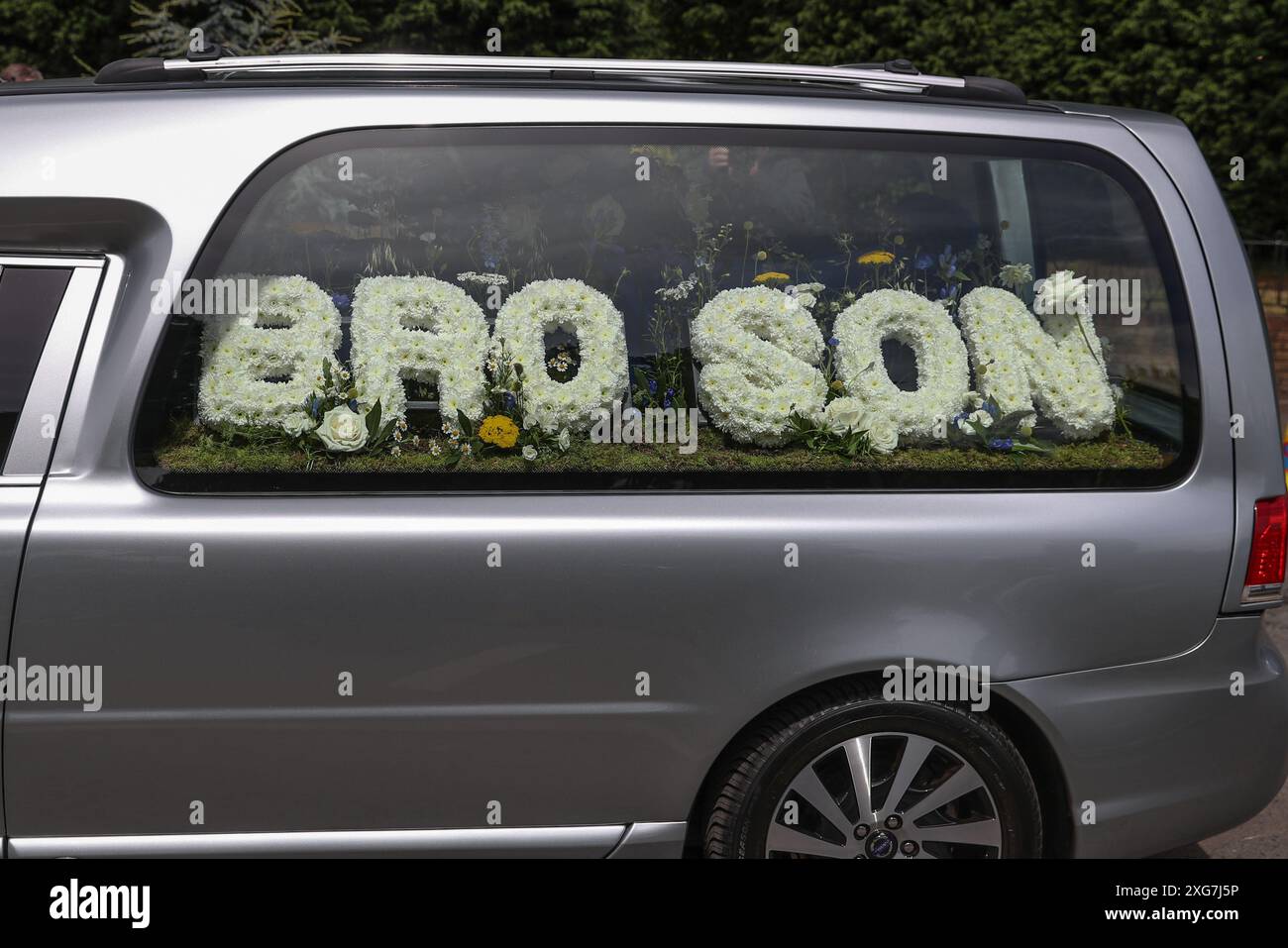 Rob Burrow CBE makes his final journey as his funeral car enters ...