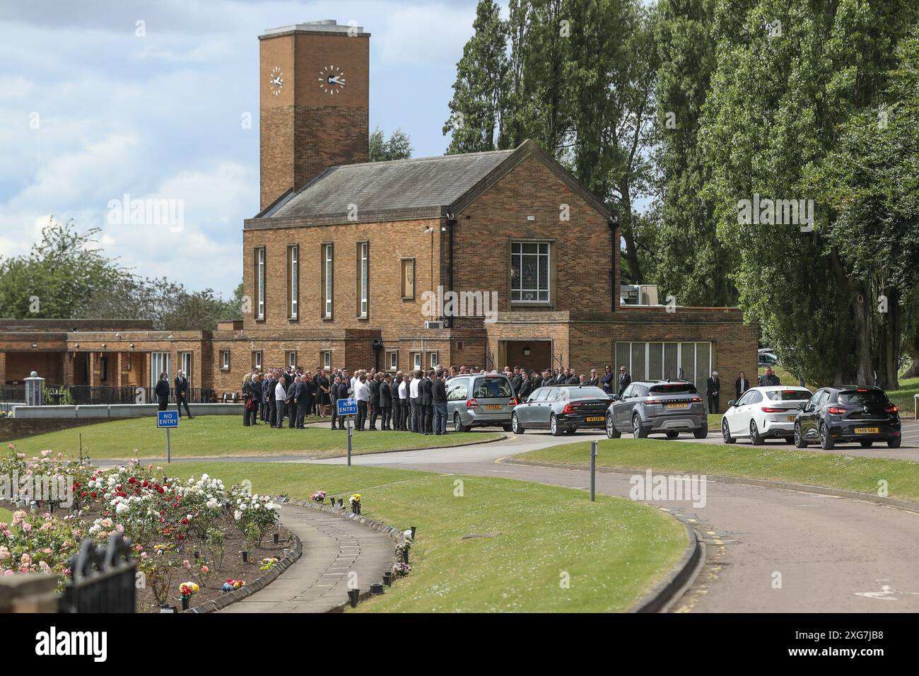 Rob Burrow CBE makes his final journey as his funeral car enters ...