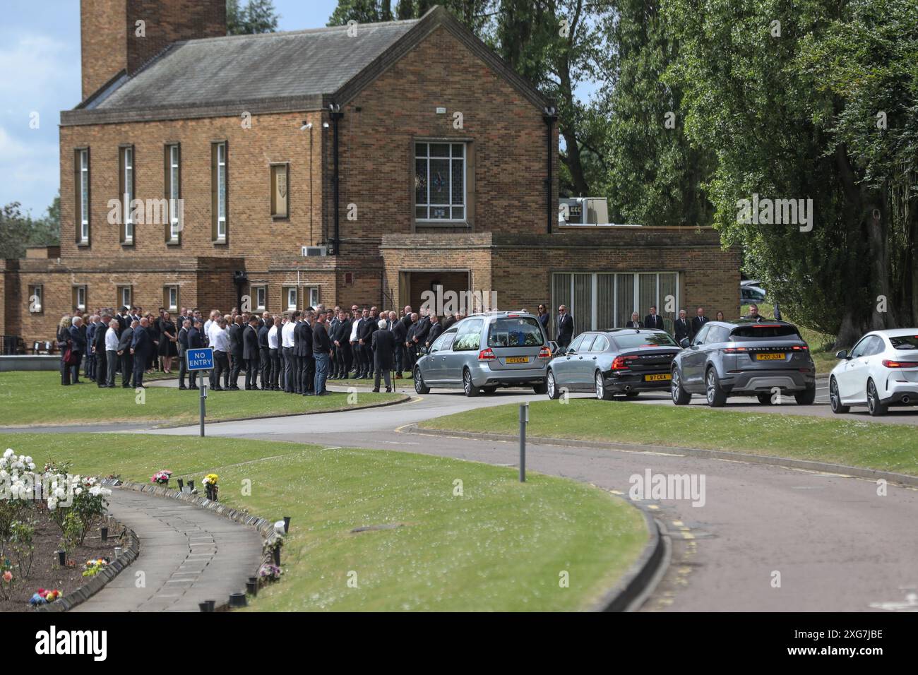 Rob Burrow CBE makes his final journey as his funeral car enters ...
