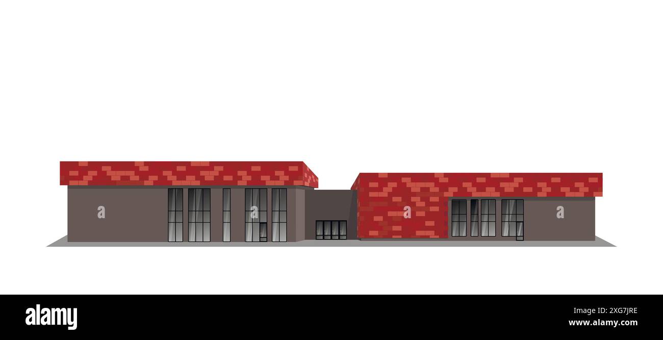 Modern shopping and entertainment complex. Sketch of a public building ...