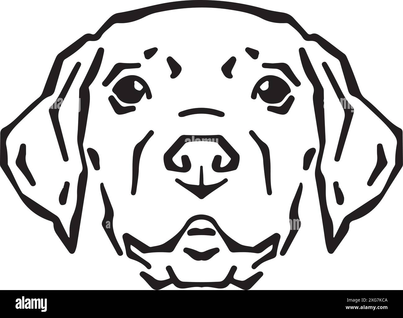 Cute labrador dog vector line illustration Stock Vector Image & Art - Alamy