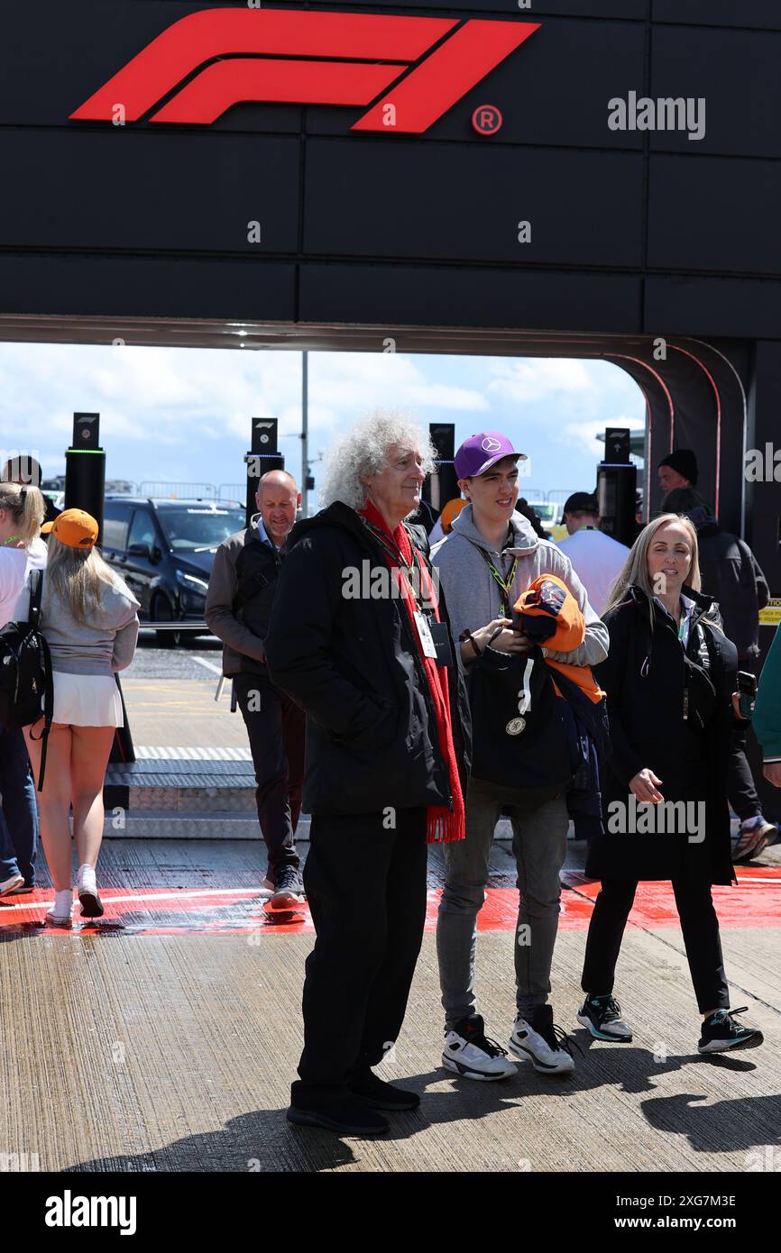 Silverstone, UK. 07th July, 2024. Brian May (GBR) Queen. 07.07.2024 ...