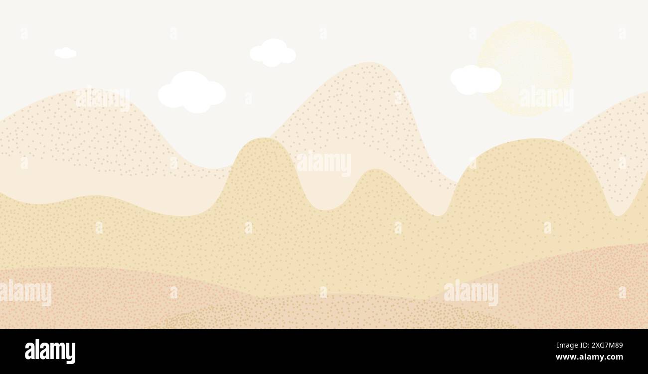 Autumn simple background. Naive grain textured landscape. Vector hand ...