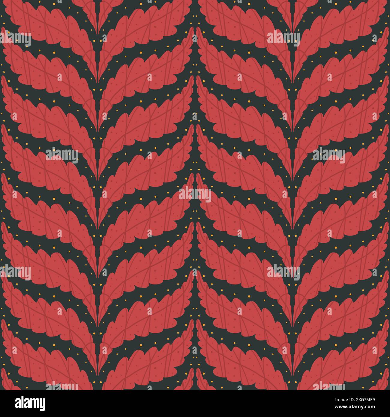Autumn leaves braided seamless pattern. Fall woodland forest repeat ...