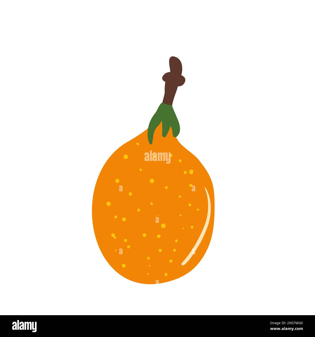 Sweet granadilla. Tropical fruit. Yellow passion fruit. Vector ...