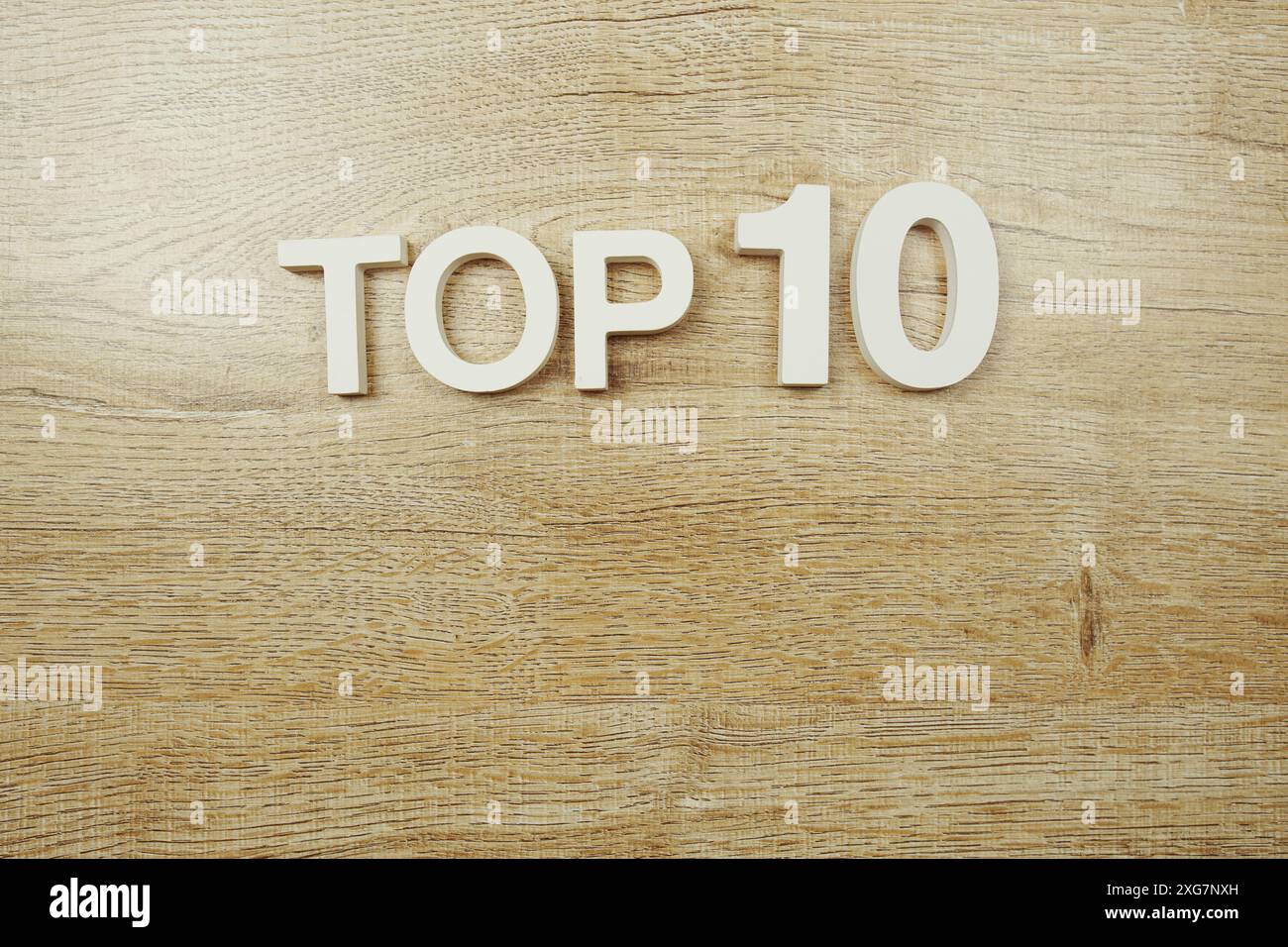 Top 10 word alphabet letters on wooden background Stock Photo - Alamy