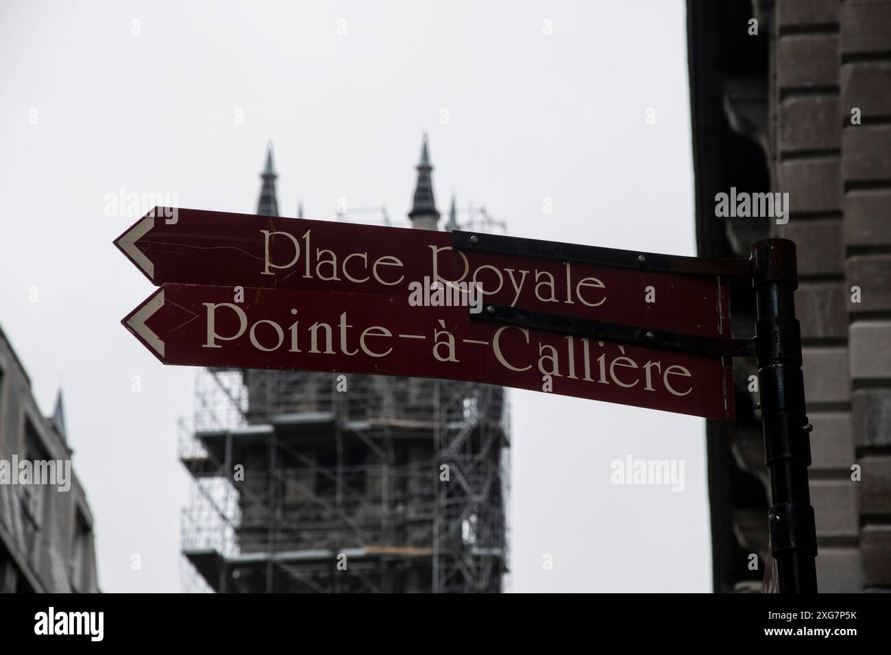 Directional signs to Place Royale and Pointe-a-Calliere in vieux ...