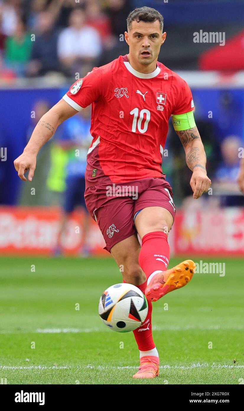 Granit Xhaka of Switzerland during the Euro 2024 Quarter-finals ...
