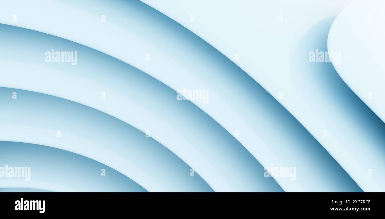 Abstract light blue curved lines architectural detail 3d render ...
