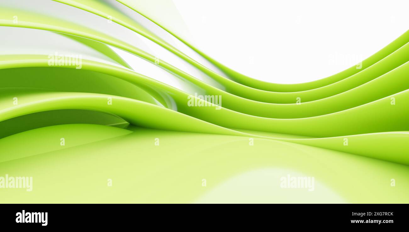 Abstract green wave pattern on white background 3d render illustration Stock Photo - Alamy