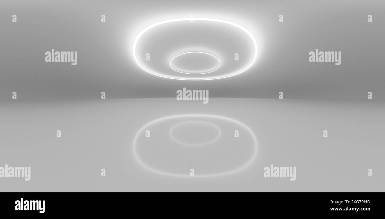 360 panorama of a white room with a double ring light fixture vr ...