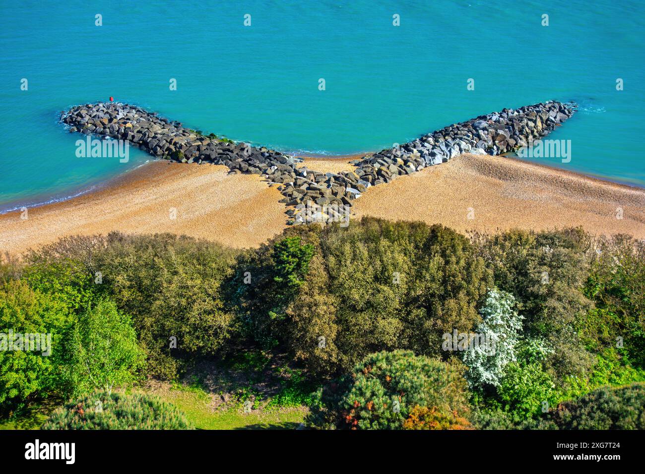 Rocks have been arranged to create the shape of a Mermaid's Tail ...