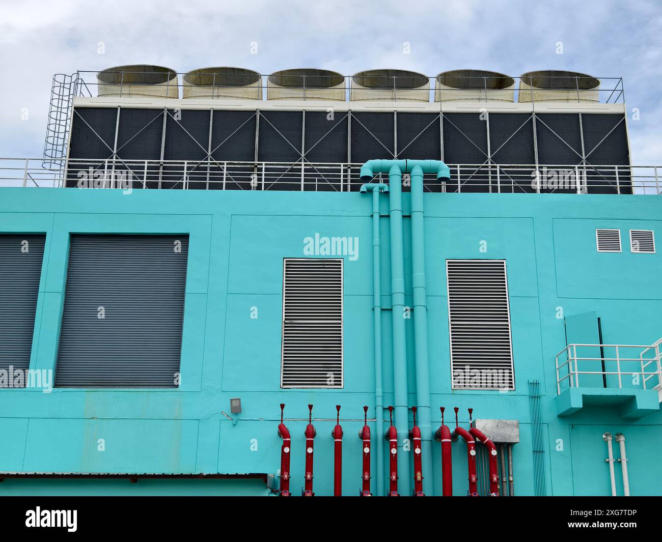 Header pipes valve zone and fire alarm control system at industrial ...