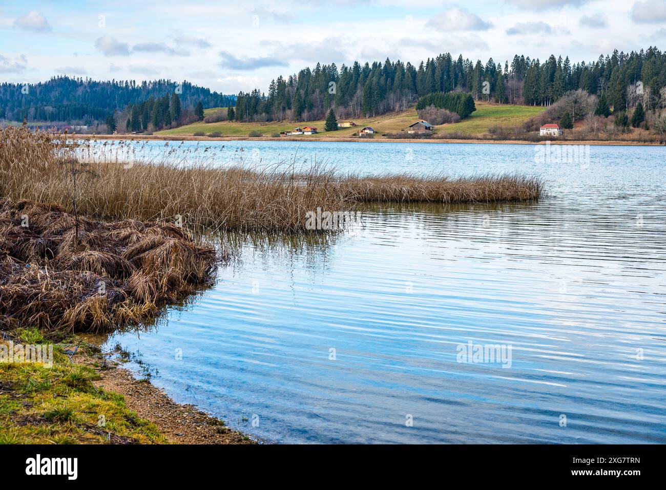 Lac de Saint-Point and Lac de Malbuisson: Winter Night Twilight near ...