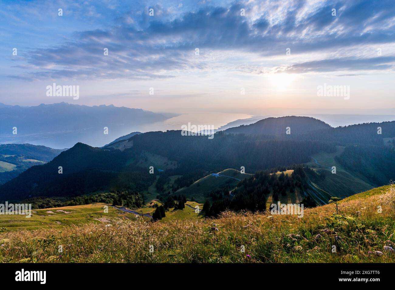 Lake Geneva and Vaud Pre-Alps: A Scenic Marvel in Switzerland Stock ...