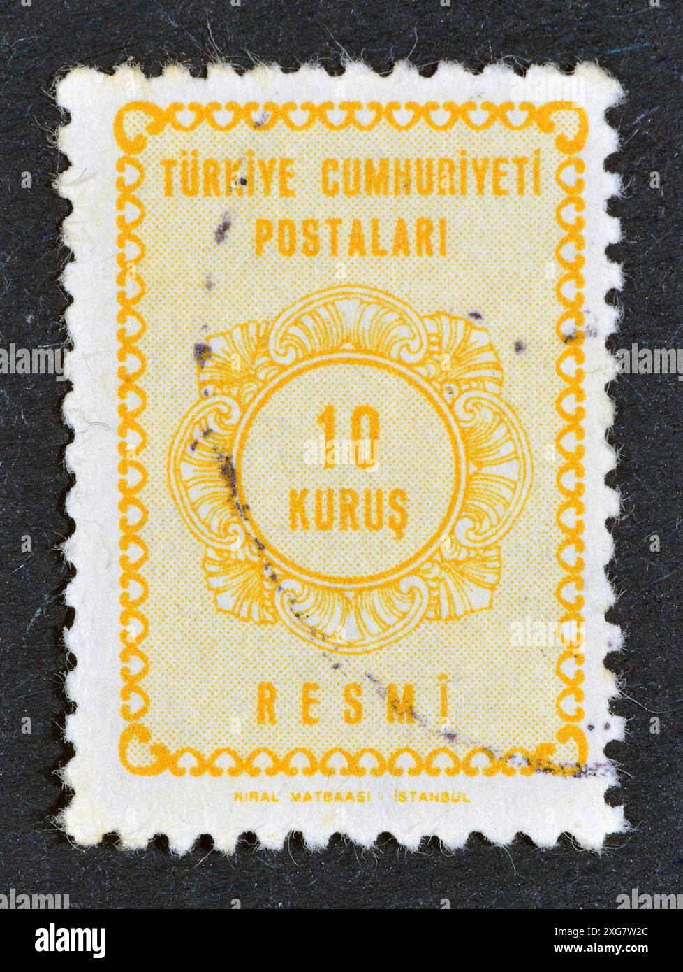 Cancelled postage stamp printed by Turkey, that shows Numeral value ...