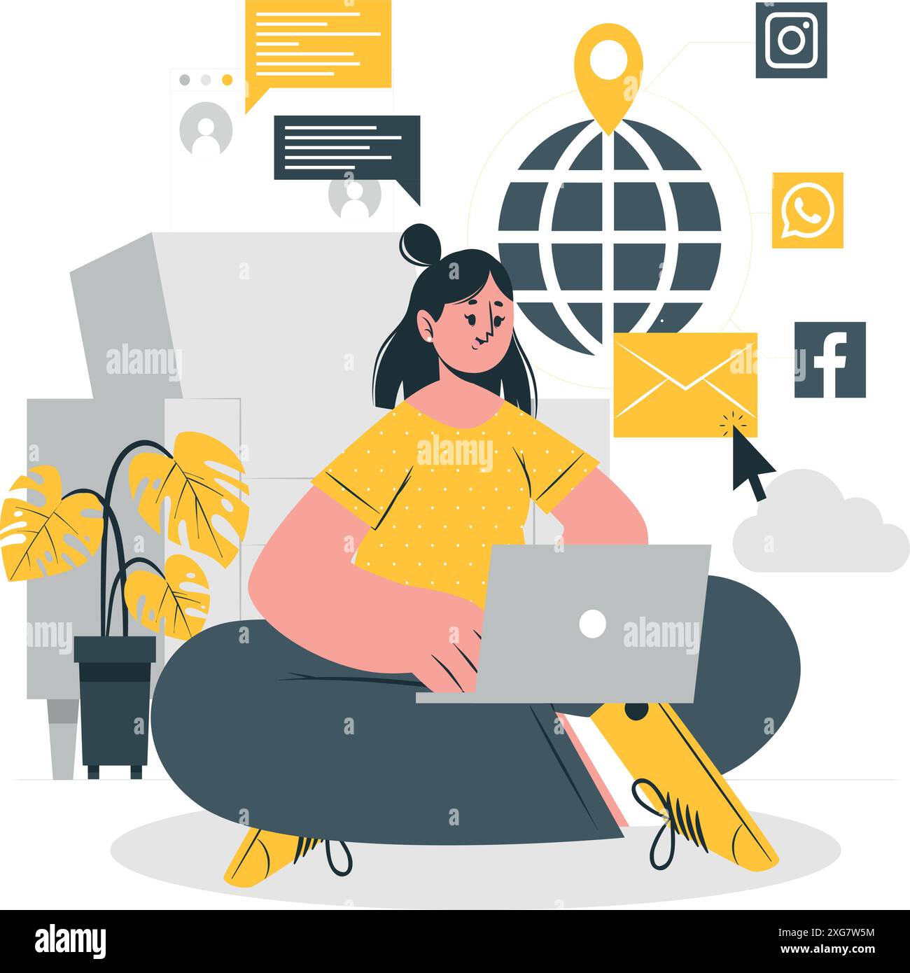 Online banking service isolated Stock Vector Images - Alamy