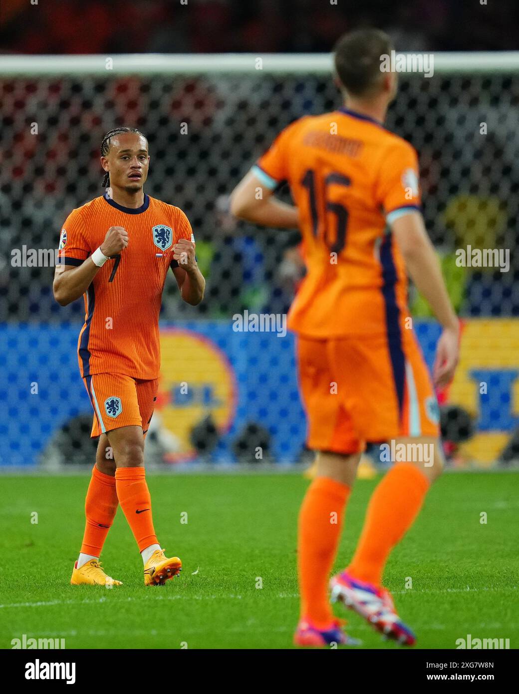 Xavi Simons of Netherlands celebrates Netherlands goal during the UEFA ...
