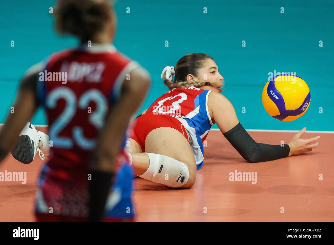 Manila, Philippines. 7th July, 2024. Stephanie Rivera (R) of Puerto ...