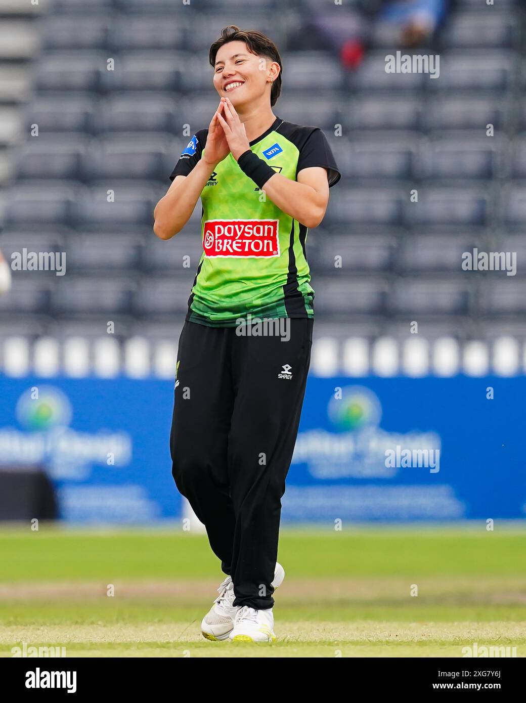 Cheltenham, UK, 7 July 2024. Western Storm's Issy Wong during the ...