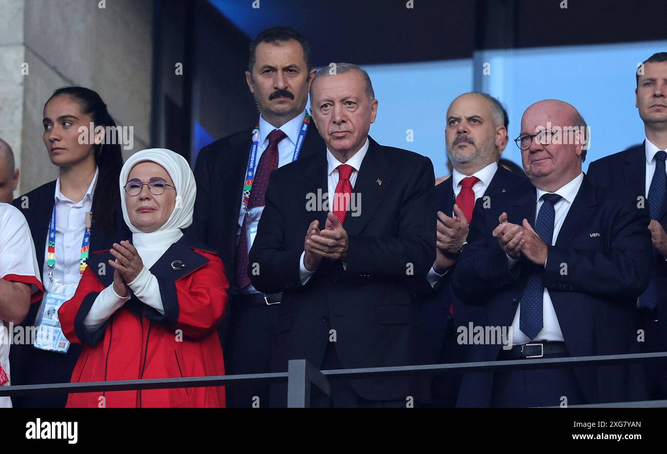 BERLIN, GERMANY - JULY 06: Recep Erdogan, President of TŸrkiye during the UEFA EURO 2024 quarter ...