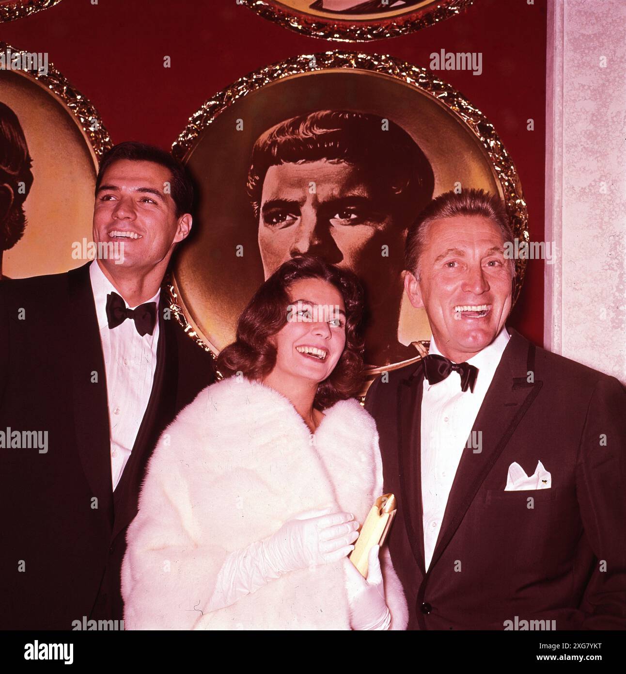JOHN GAVIN JEAN SIMMONS and KIRK DOUGLAS at the premiere in October 1960 of SPARTACUS 1960 ...