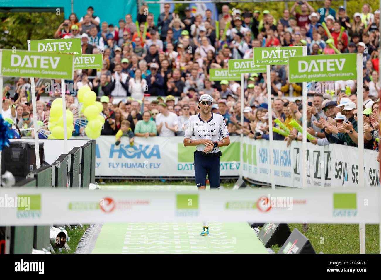 07 July 2024, Bavaria, Roth: Triathlon: Challenge Roth. Rudy Von Berg ...