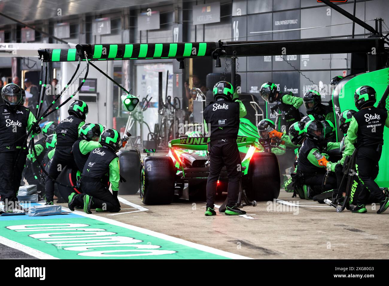 Silverstone, UK. 07th July, 2024. Zhou Guanyu (CHN) Sauber C44 makes a ...