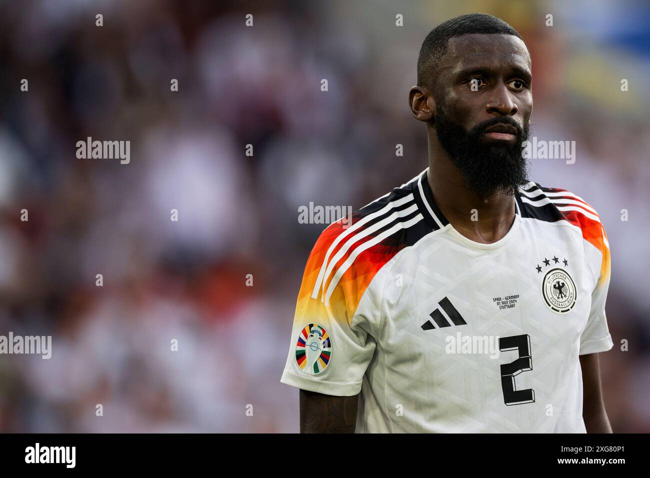 Stuttgart, Germany. 5 July 2024. Antonio Rudiger of Germany looks on ...