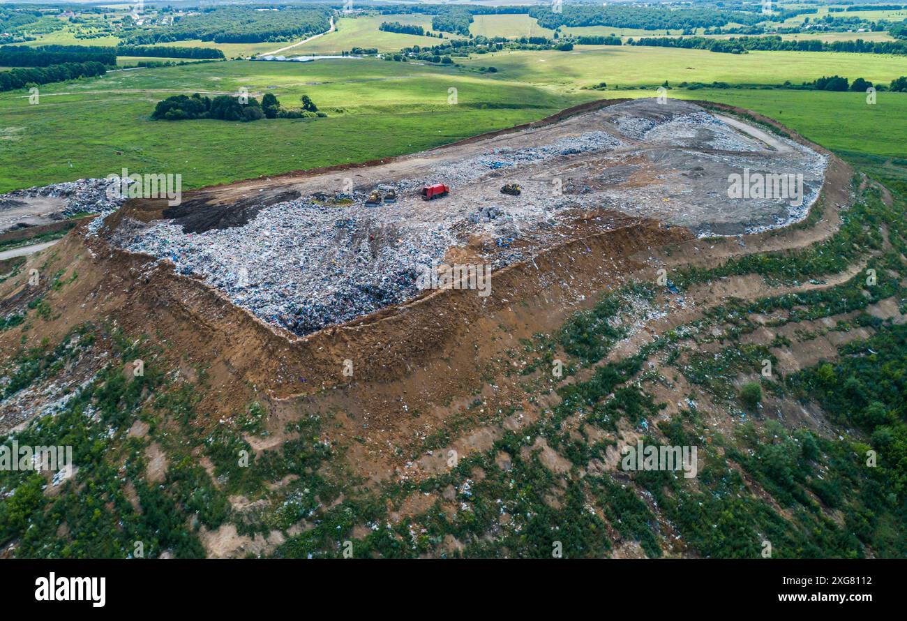 Aerial view of a landfill filled with waste in the daytime Stock Photo ...