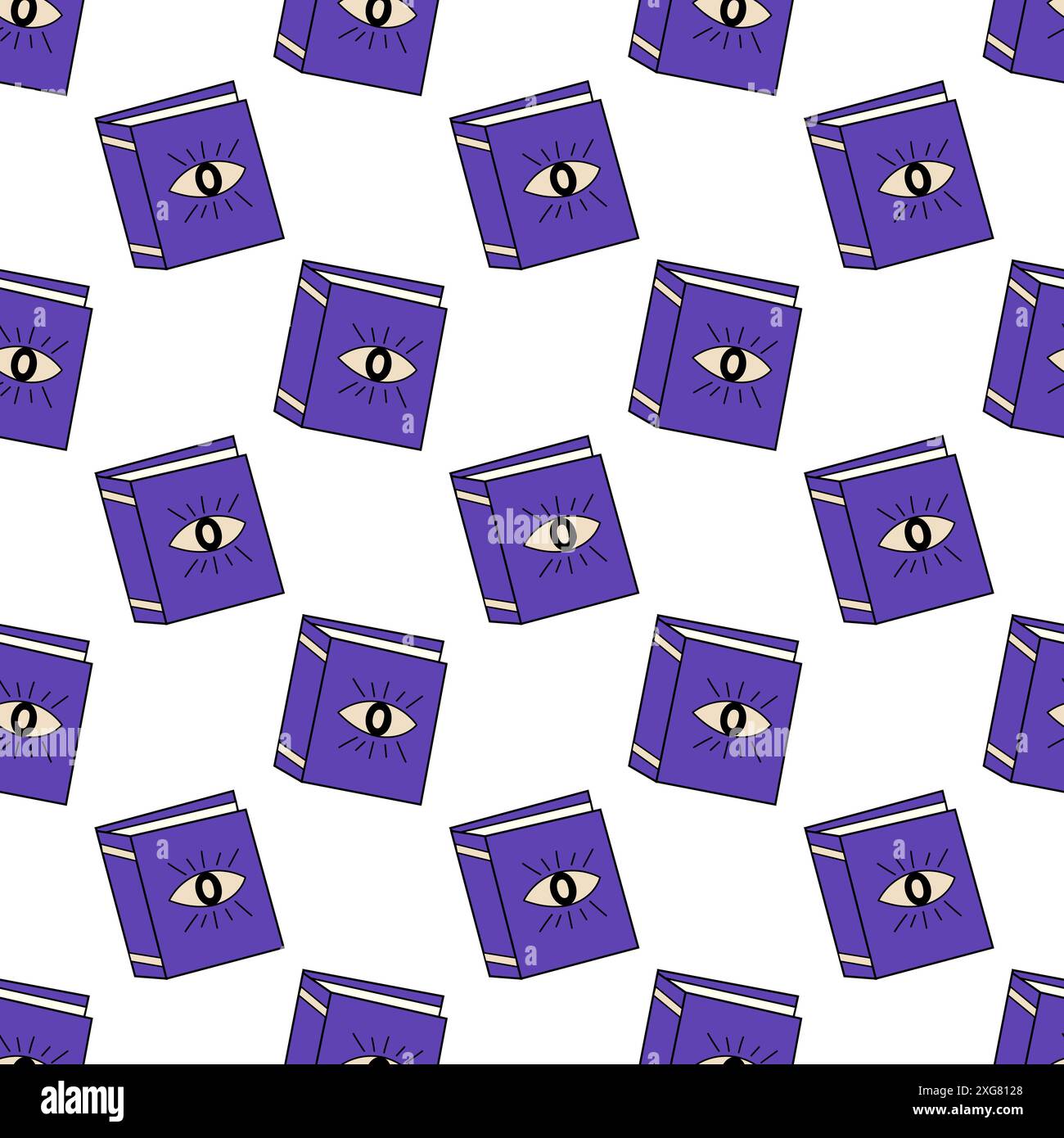 Seamless pattern with Witch Book of Spells. Gothic design, mystic magic ...