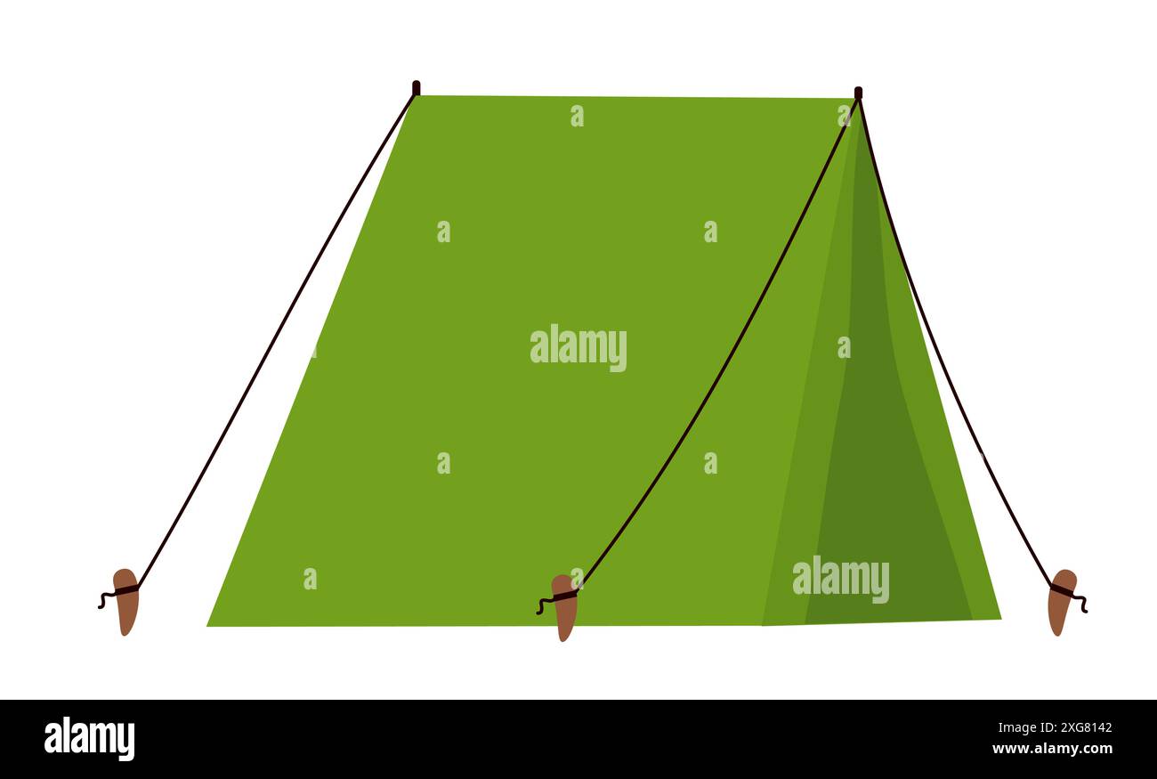 Green tent for camping. Vector flat illustration Stock Vector Image ...
