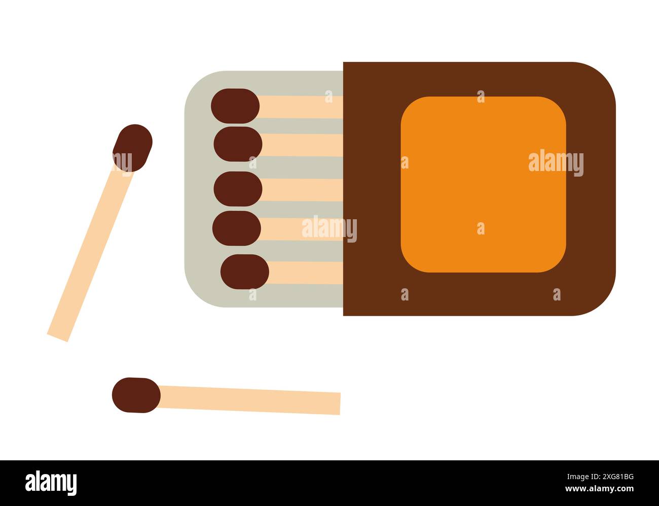 Matchsticks and matchbox. Vector flat illustration Stock Vector Image ...