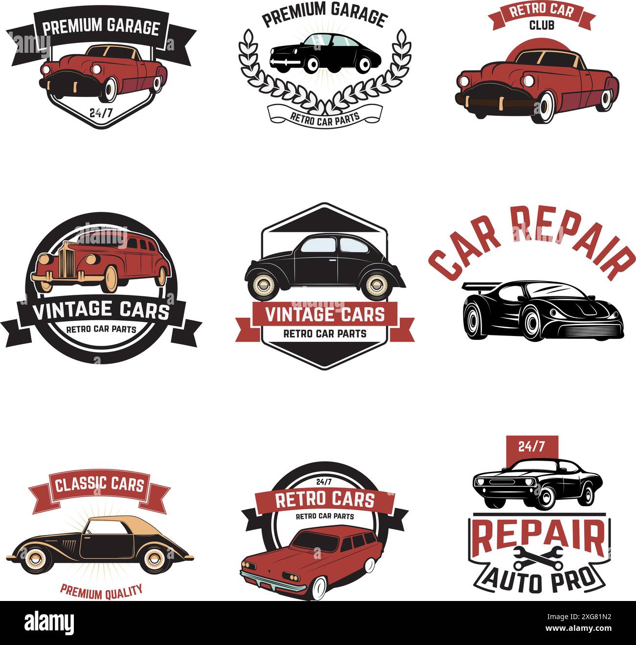 Car restoration garage Stock Vector Images - Alamy