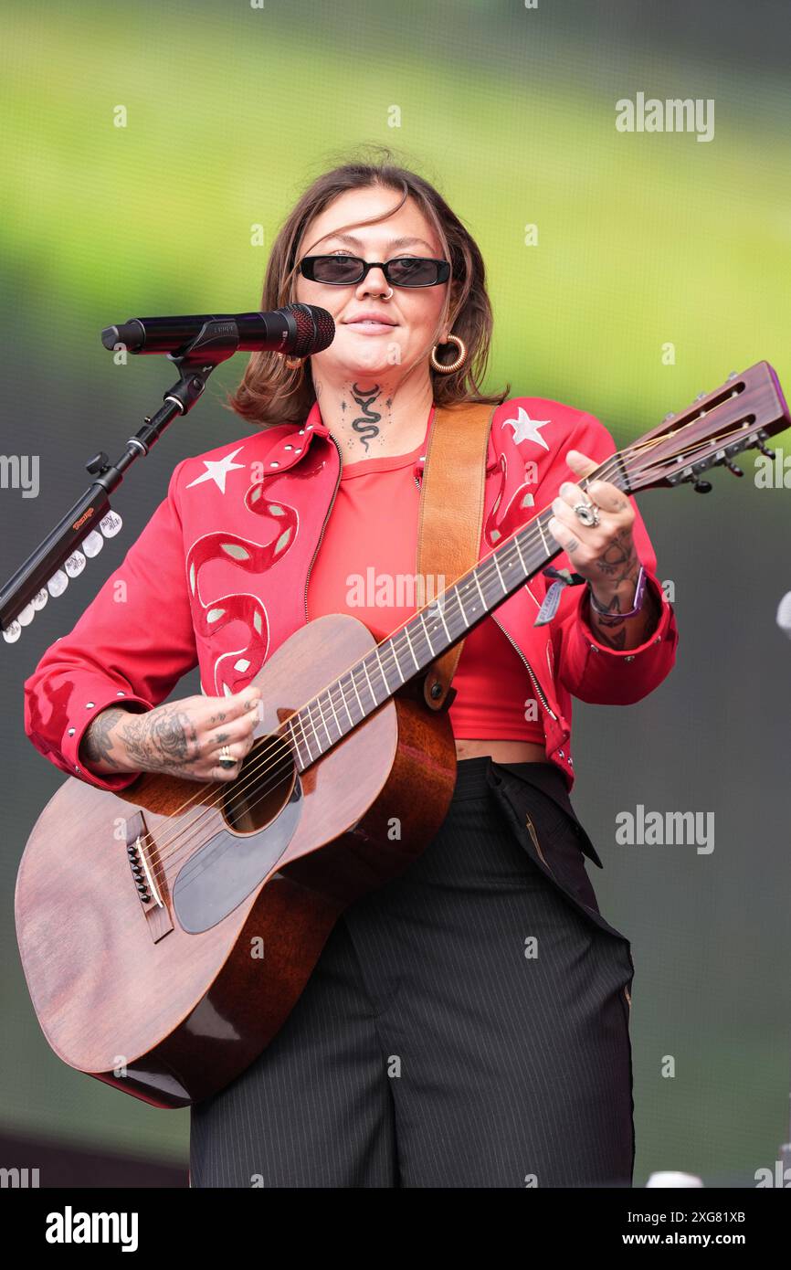 Elle King performing on stage at BST Hyde Park in London ahead of the ...